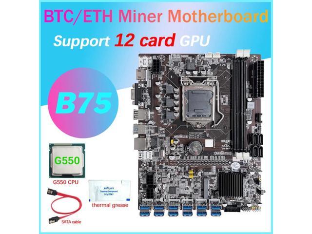 B75 12 Card GPU BTC Mining Motherboard+G550 CPU+Thermal Grease+SATA ...