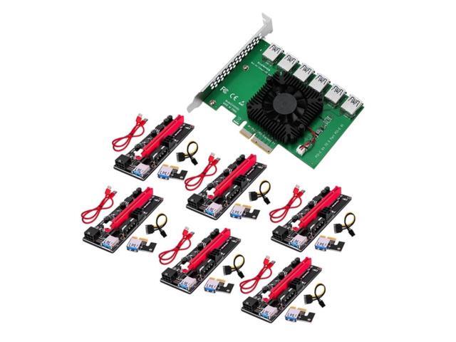 PCIE One for Six Expansion Cards PCIE 4X to 6 Ports USB3.0+VER009S 1X ...