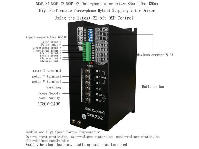 OK3D2282 AC220v NEMA34 NEMA42 Three-phase motor driver 110mm 130mm High ...