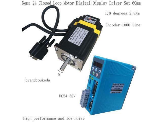 Nema24 60mm closed loop motor set digital display driver with digital display 2.8Nm closed loop ...