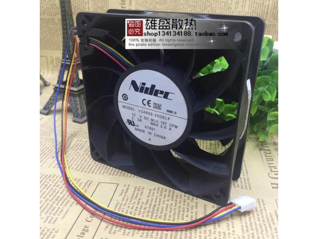 For Nidec 12cm 12038 12V 3.3A V34809-35DELF Server Chassis Violence Fan ...