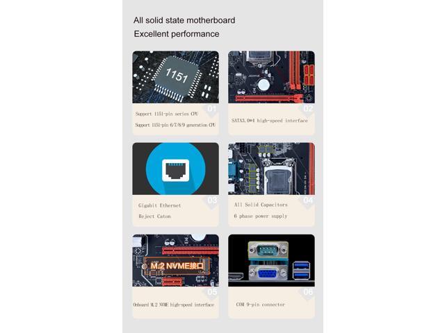 JGINYUE H311M-VH D4 motherboard LGA1151 support Intel Core/Pentium i3/i5/i7 6th/7th/8th/9th CPU ...