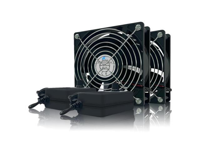 120mm Case Fan with Variable Speed Controller 3V to 12V, Axial Computer ...
