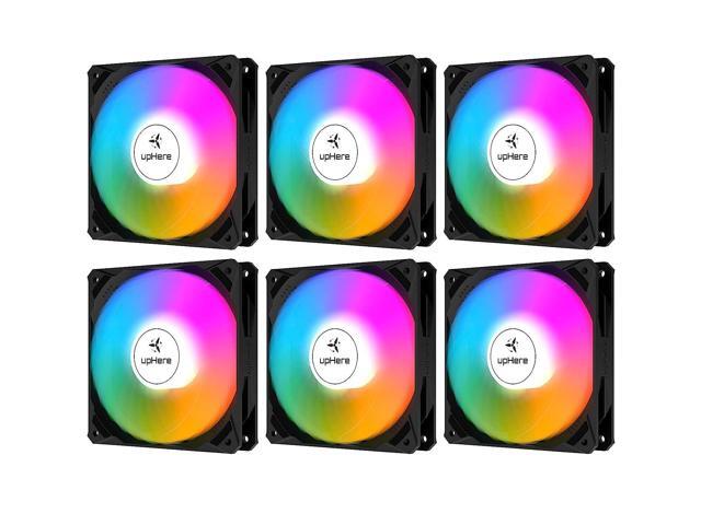 upHere 120mm Case Fan,6 Pack LED Cooling PC Fans,5V ARGB Addressable ...