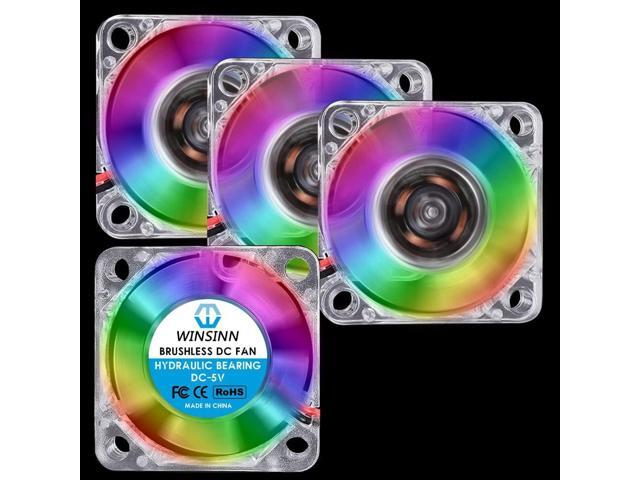 WINSINN 30mm RGB Fan 5V, LED Colorful 3D Printer Micro 5 Volt Fans 3010 ...