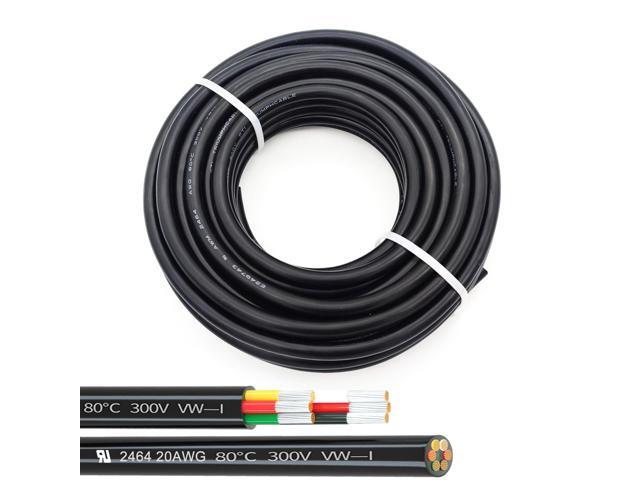 20AWG UL2464 Power Cable Stranded Electrical Wire LED Red & Black ...