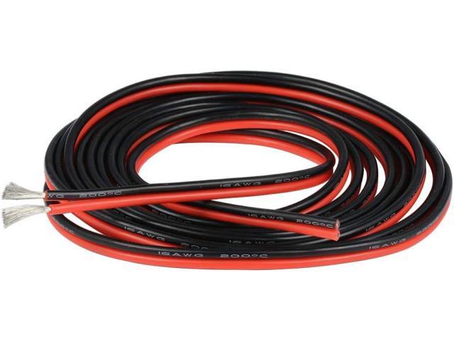 BNTECHGO 16 Gauge Flexible 2 Conductor Parallel Silicone Wire Spool Red ...