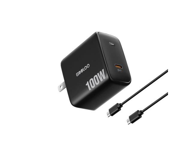 GOOLOO 100W PD GaN2 Fast Wall Charger Block with 6.6ft Cable ...