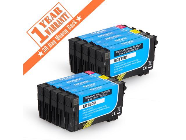 10PK T802 T802XL Ink Cartridge Compatible For Epson WorkForce Pro WF ...