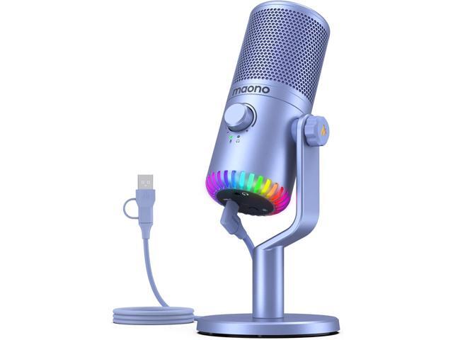 MAONO USB Gaming Microphone for PC Programmable Condenser Mic with RGB ...