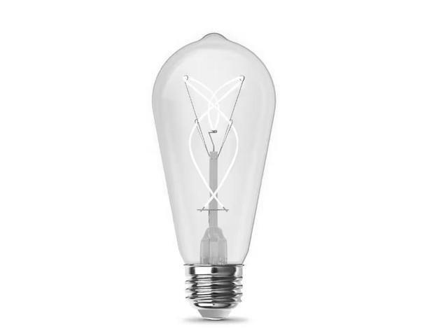 60-Watt Equivalent ST19 Dimmable Knot White Thin Filament Clear Glass ...