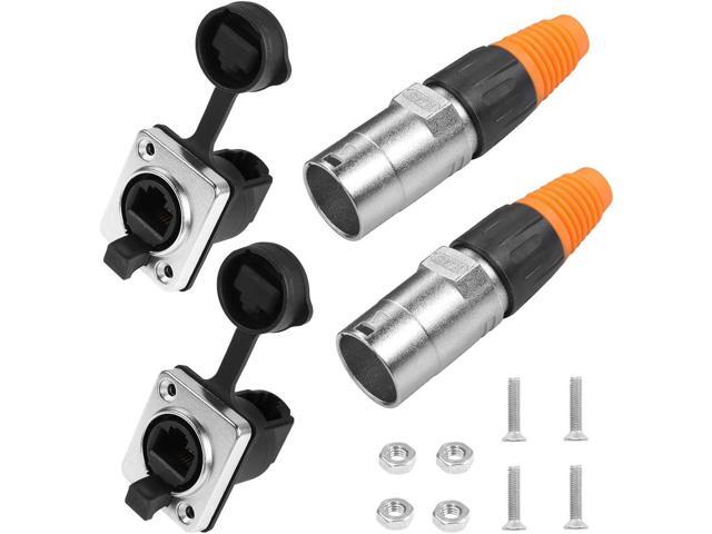 YACSEJAO RJ45 Interface Waterproof Sockets Connector, Right Angle RJ45 ...