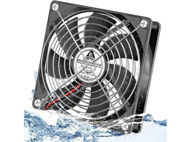 GDSTIME 120mm x 25mm 12V DC IP67 Waterproof Fan High Speed Dual Ball ...
