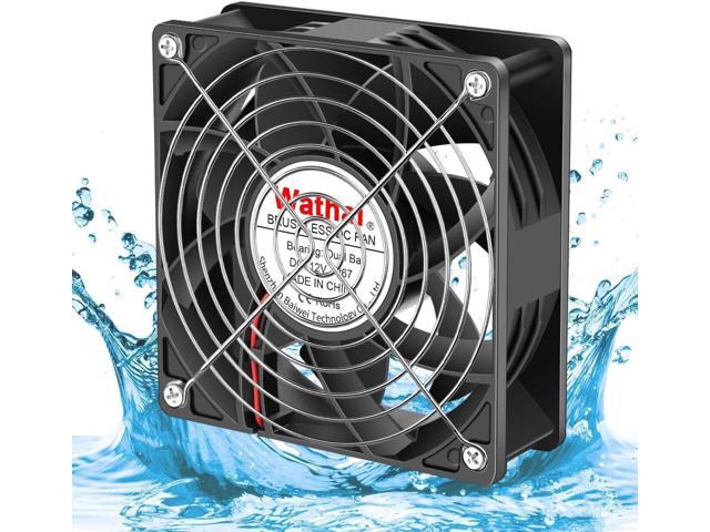 Wathai 120mm x 38mm 12V Waterproof Exhaust Fan Dual Ball High ...