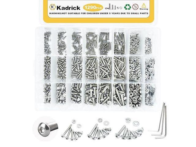 Kadrick 304 Stainless Steel Screws,1290 Pcs M2 M3 M4 Metric Screw ...