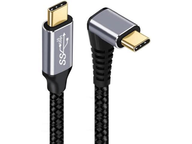 0.5M 90 Degree Up Down Angled Type-C USB-C Male to Male USB3.1 10Gbps ...