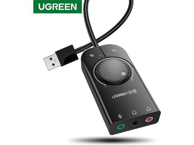 USB Sound Card External Audio Interface 3.5mm Microphone Jack Adapter ...