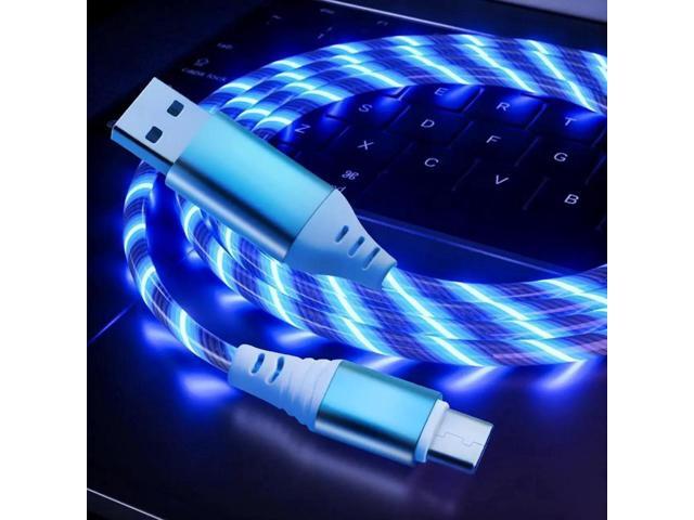 1m usb phone charging cable flowing light charging cord led wire for ...