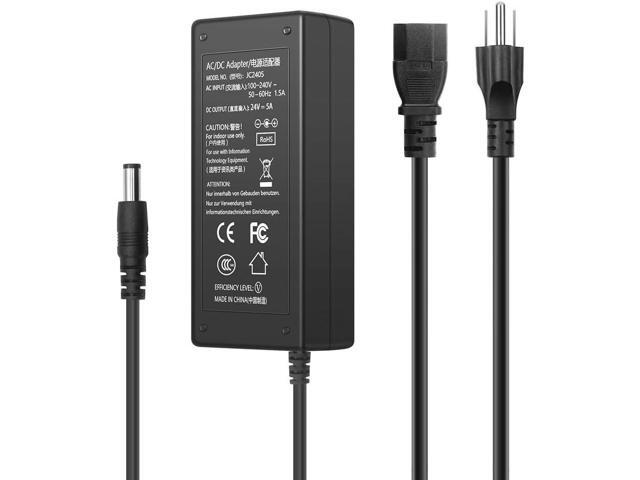 24 Volt 5 Amp Power Adapter 24V 5A Power Supply Adapter 100-240V 50 ...
