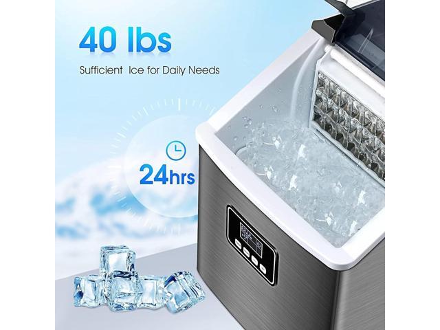 Ice Makers Countertop, 40Lbs/24H, 24pcs Ice Cubes in 13 Mins, Portable ...