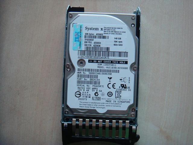IBM 42D0632 42D0633 146 gb 10000 rpm 2.5" sas sff 6gbps hs hard drive ...