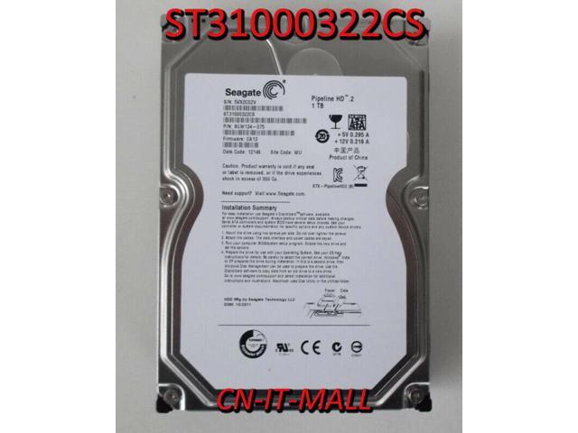 Seagate Pipeline HD ST31000322CS 1TB 5900 RPM 8MB Cache SATA 3.0Gb/s 3.5" Internal Hard Drive ...