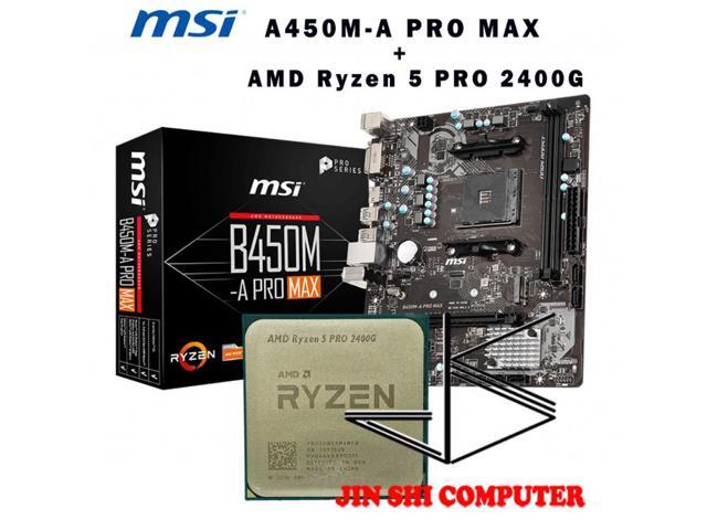AMD Ryzen 5 PRO 2400G R5 PRO 2400G CPU + MSI B450M-A PRO MAX ...