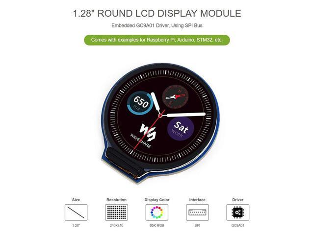 Waveshare 1.28Inch Round LCD Display Module,65K RGB Colors,240X240 ...