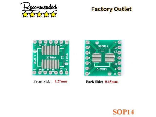 50pcs Adapter Plate SOP14 SSOP14 TSSOP14 To DIP14 Pinboard SMD 2.54mm Pin Pitch PCB Integrated ...