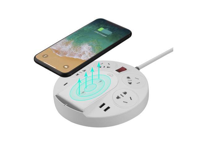 Wireless Charger Power Strip, 40W US Plug Surge Protector, 5 Ft ...