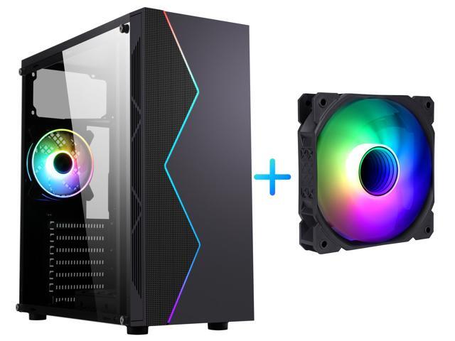 SAMA ATX/M-ATX/ITX Computer Case LT T9 with Glass Tempered Window RGB ...