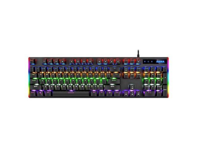 SAMA GK1070 RGB Mechanical Keyboard Gaming Metal Panel USB Wired ARGB ...