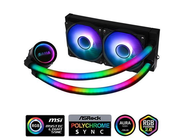 SAMA 240mm Cpu Liquid Cooler ARGB 240 AIO With Infinity Mirror Aluminum ...