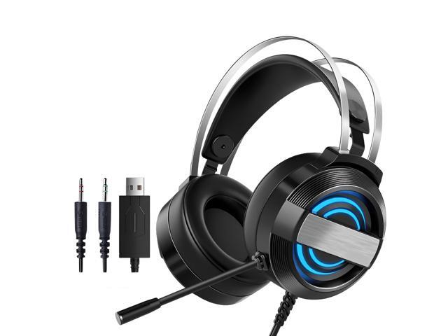 SAMA Q9 3.5 USB Wired Headsets Stereo Gaming Headset Haptic Bass with ...