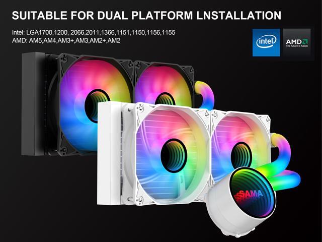 SAMA 240mm Cpu Liquid Cooler ARGB 240 AIO With Infinity Mirror Aluminum ...