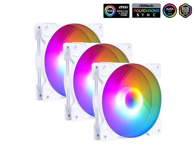SAMA BLW ARGB120mm PWM Fan 3 Pack Gaming PC Computer LED CPU Cooler ...
