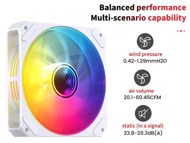 SAMA YH120-4 White 120mm 4 in 1 ARGB Case Fans 5V 3Pin Addressable High Performance Cooling Fans ...