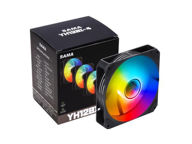 SAMA YH120-4 Black 120mm 4 in 1 ARGB Case Fans 5V 3Pin Addressable High Performance Cooling Fans ...