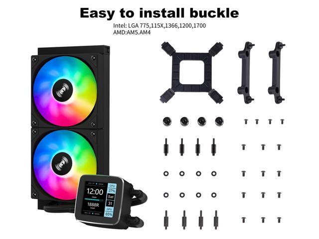 SAMA LD240 PRO AIO 240mm Liquid Cooler 2.8 inch Screen LCD Display CPU ...