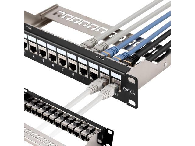 Rapink Patch Panel Mini 12 Port Cat6A with Inline Keystone 10G Support ...