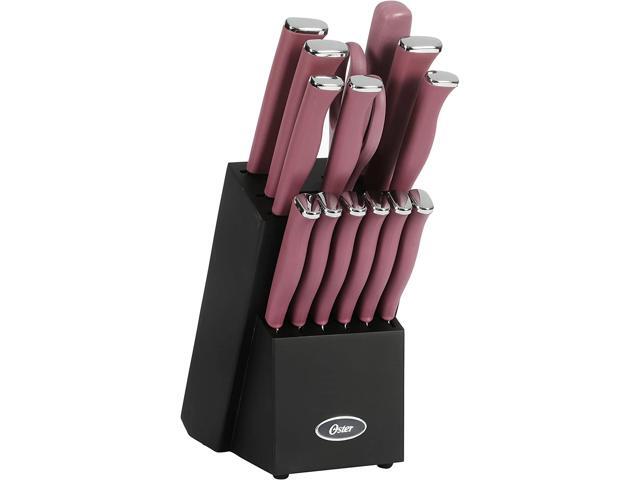 Oster Langmore 15 Piece Stainless Steel Blade Cutlery Set in Purple ...