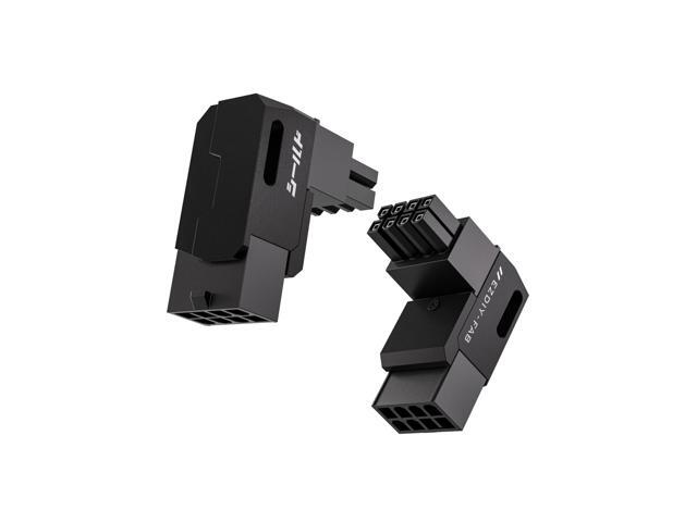 Shield Series 8-Pin PCIe GPU Power Adapter,90-Degree Angled Connector ...
