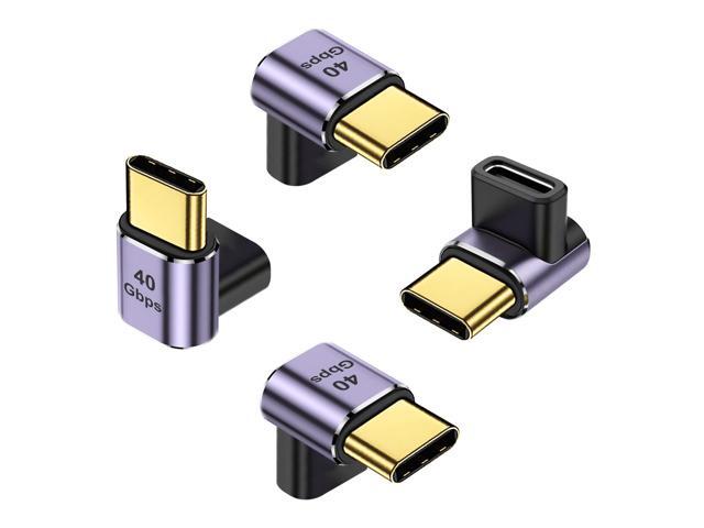 Vszerda 90 Degree USB-C Male to USB-C Female Adapter (4 Pack), Type-C ...