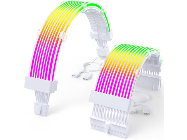 Vszerda RGB 12VHPWR Cable Set,ARGB PSU Cable Extension of Soft LED ...