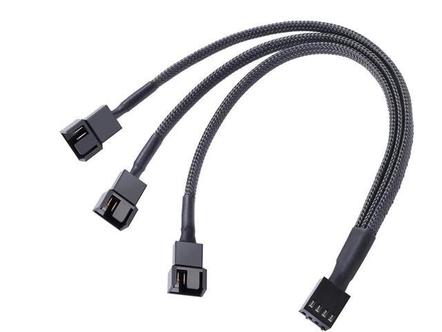 Black Net Jacket Sleeved 10 inch PWM 4pin 1 to 3 4-pins Fan Splitter ...
