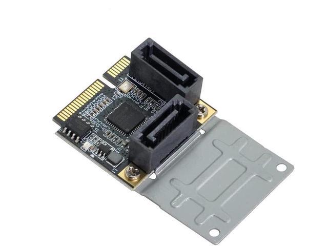 Mini PCIe to 2 Ports SATA III Adapter Converter,Low Profile Dual SATA ...