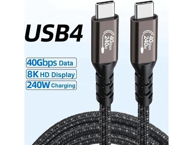 240W USB4 Cable 1.64FT/0.5M, USB C, Type C to Type C Charging Cord ...