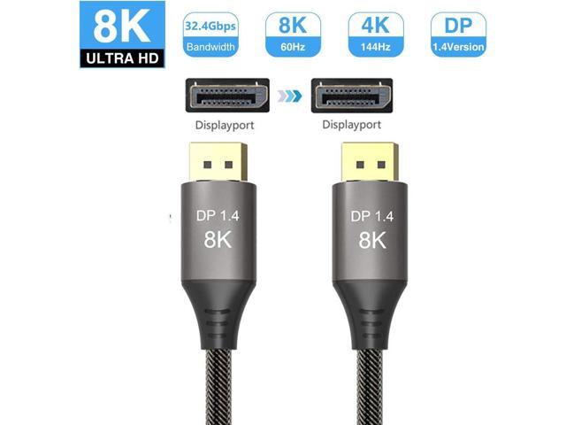 Male to Male DP Video Monitor Cable (8K@60Hz, 4K@144Hz), Ultra High ...
