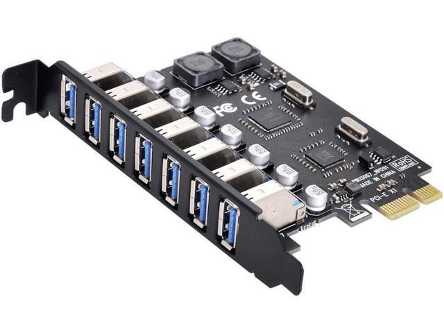 PCI-E to 7 Ports USB 3.0 HUB PCI Express Expansion Card Adapter 5Gbps ...