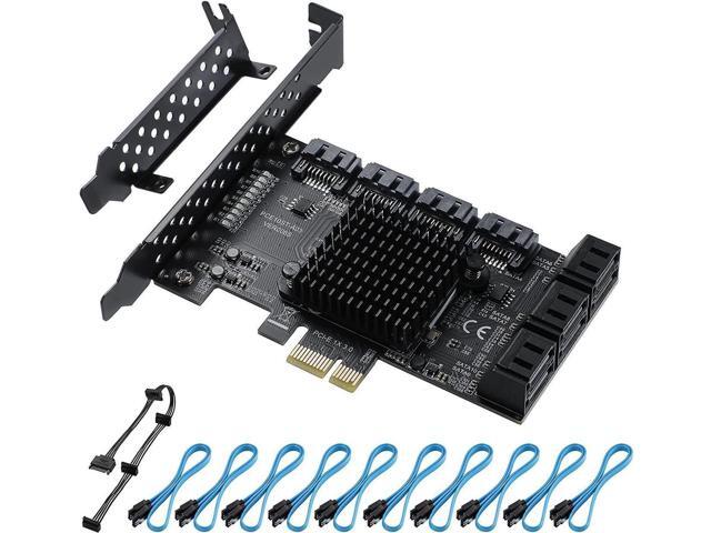PCIE 1X SATA Card 10 Ports,6 Gbps SATA 3.0 Controller PCIe Expansion ...